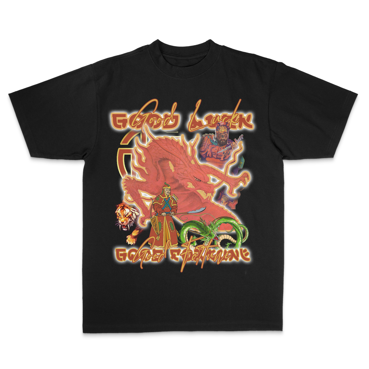 GOOD LUCK GOOD FORTUNE TEE - BLACK – China Mac Online